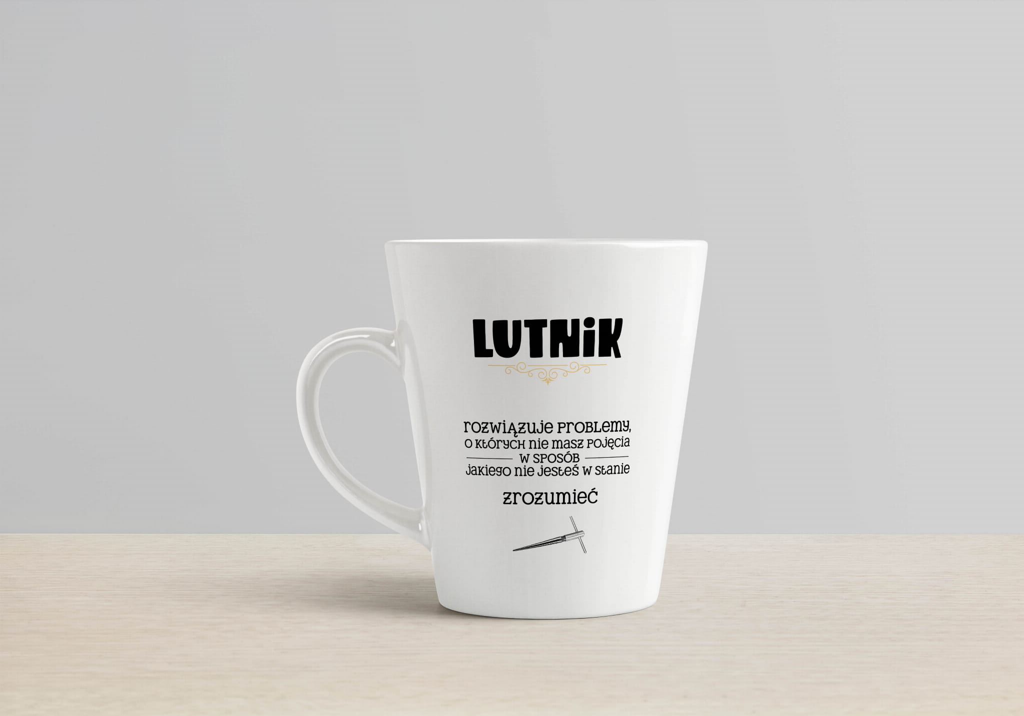 Lutnik - Prezent dla lutnika - Rozwiązuje problemy - Kubek latte ...